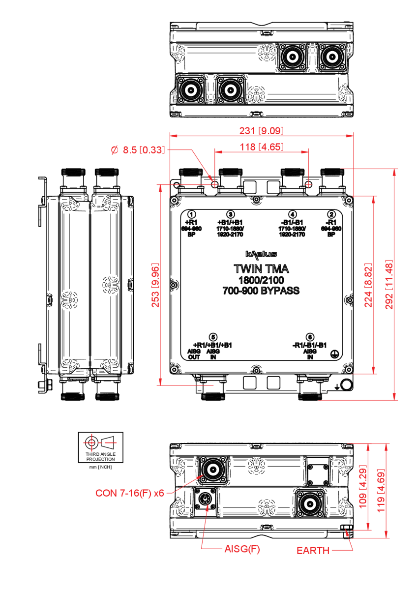 Kaelus TMA2144 | MI-153 | TWIN TMA1800/2100 WITH LOW BAND BYPASS | Kaelus