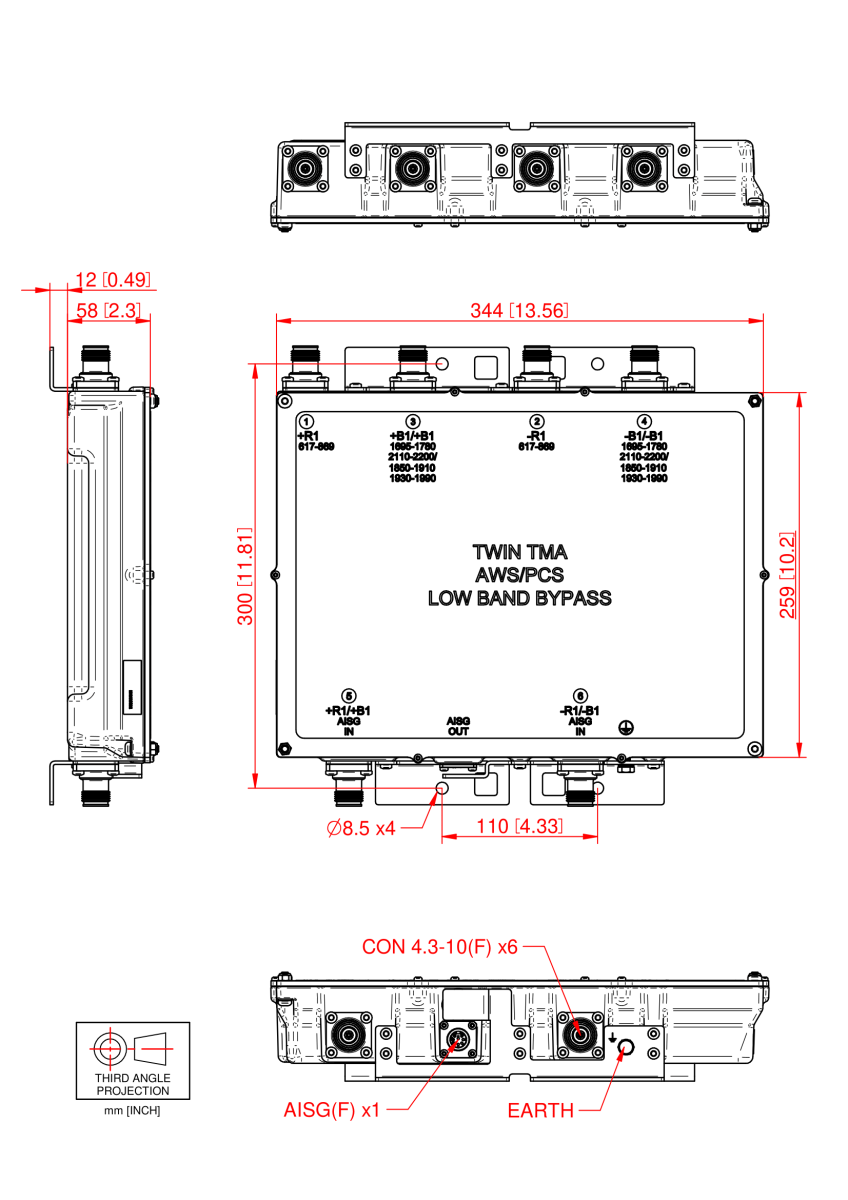Kaelus MI-171 | KA-1000 | TWIN TMA AWS/PCS DUAL BAND WITH LOW BAND ...